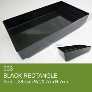 Rectangle Plastic Vase - Black 003