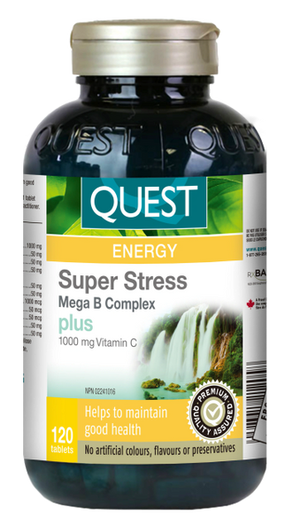 Quest® Super Stress Mega B Complex plus Vitamin C (120 Tablets) - 338300