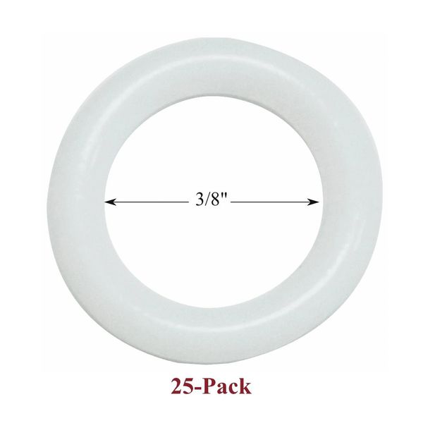 25 Pack of 1/2" SEW-ON Sew On WHITE Plastic CORD GUIDE RINGS for Roman ...