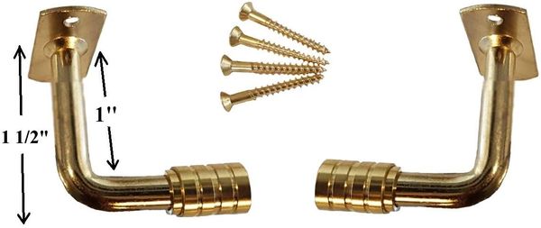 1" Projection OUTSIDE MOUNT Brass Plated GOOSENECK Extension BRACKETS ...