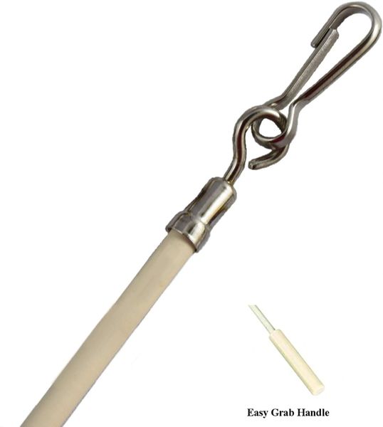 29" Vinyl Coated STEEL DRAPERY BATON Wand with Stainless Steel Hook ...