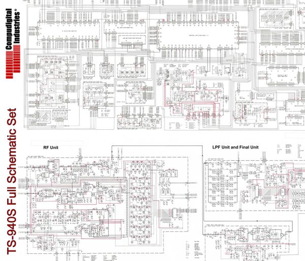 TS-940S Full Color Schematic - 3 page set on Bright White Bond paper