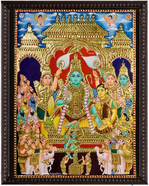 Ramar Pattabishegam Gold Tanjore Painting Ramar Pattabishegam Gold Tanjore Painting