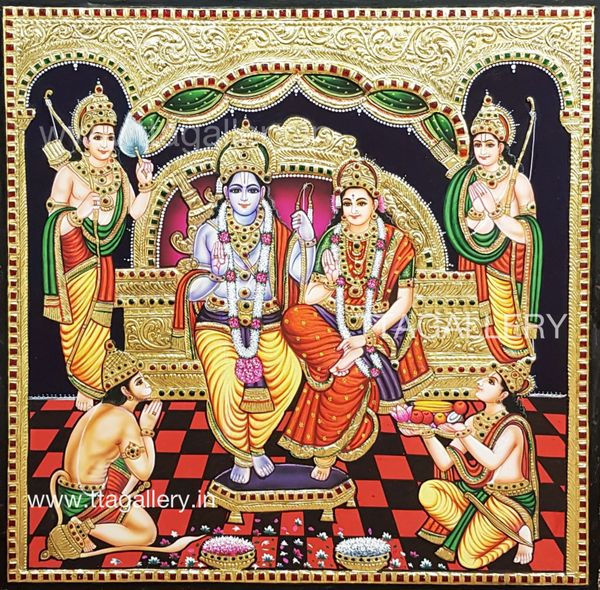 Ramar Family Tanjore Painting