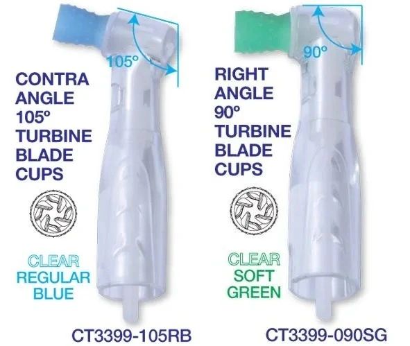 Prophy Angles Clear Body with Latex-Free "Turbine Blade" Cups Bulk Pack ...