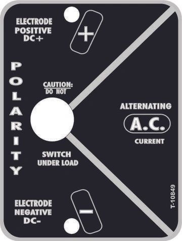 Lincoln Electric Polarity Control Plate on Aluminum T-10849