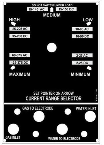 Lincoln Current Range Selector Control Plate / Part # M-10336-2