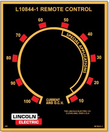 Lincoln Electric Remote Control Plate / Part # L10844-1
