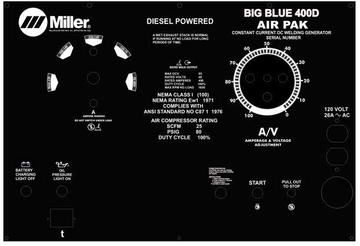 Miller Control Plate for Big Blue 400D AIR PAK Constant Current DC, 1-pcs