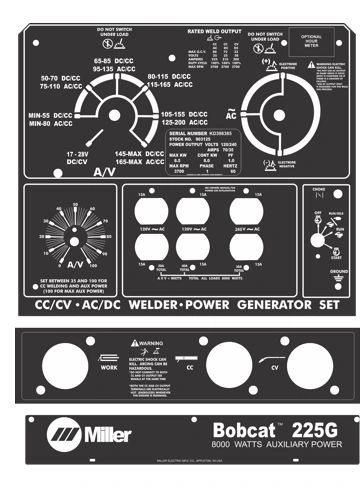 Miller Control Plate for Bobcat 225G, 3-Plug