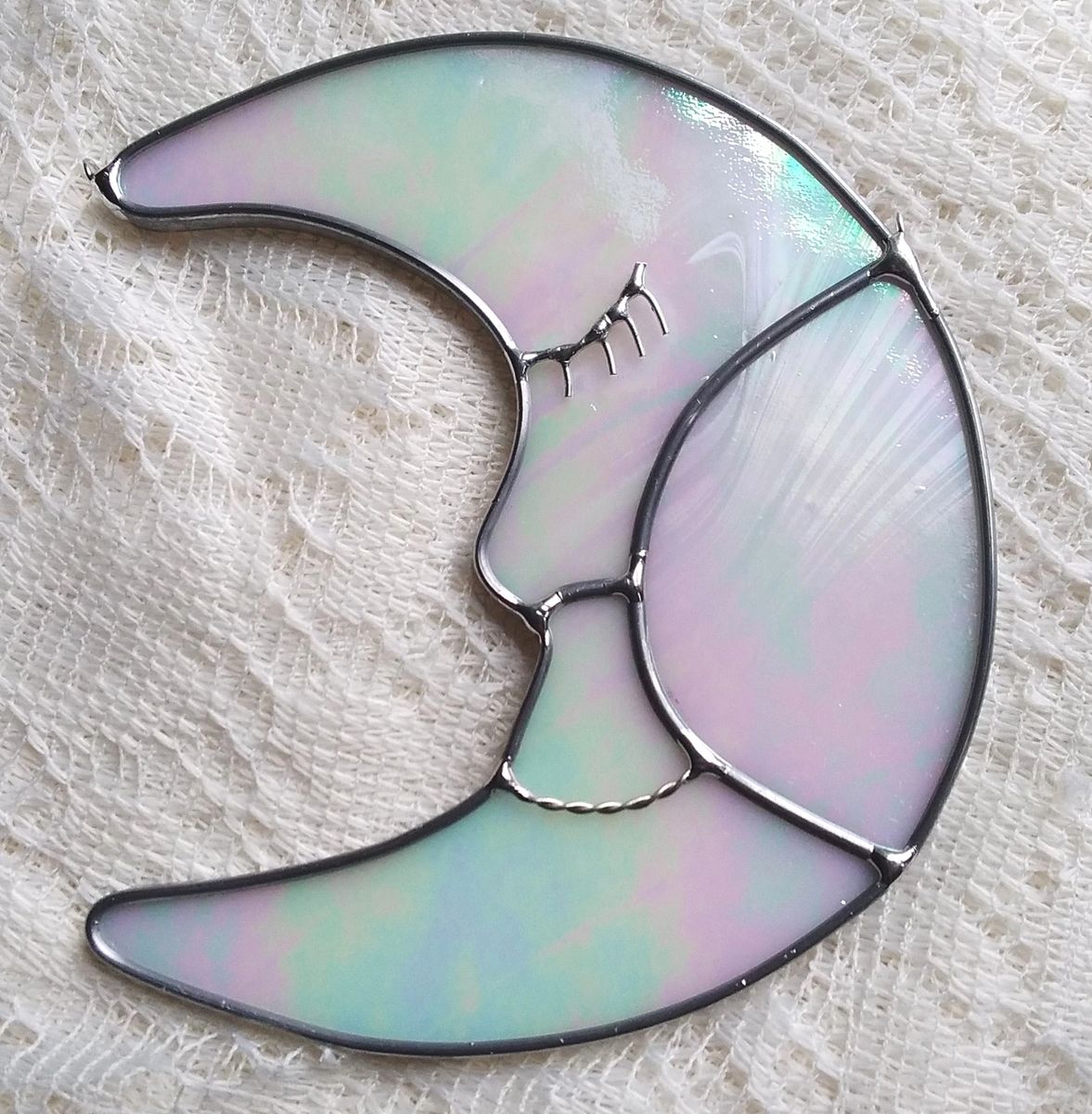 Crescent Moon Stained Glass Suncatcher
