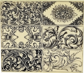 English Scroll Study Plate