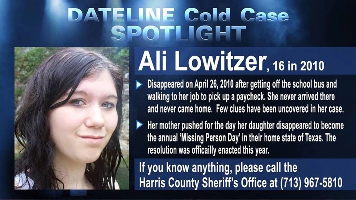 Alexandria Lowitzer - Missing since April 26, 2010 | Alexandria ...