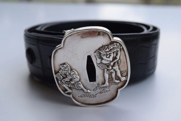 Sterling Silver Belt Buckle made from the Design of Japanese Samurai ...