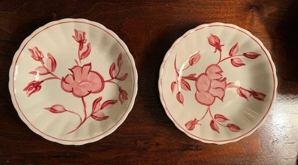 Pair of handpainted Blue Ridge Southern Potteries shallow bowls
