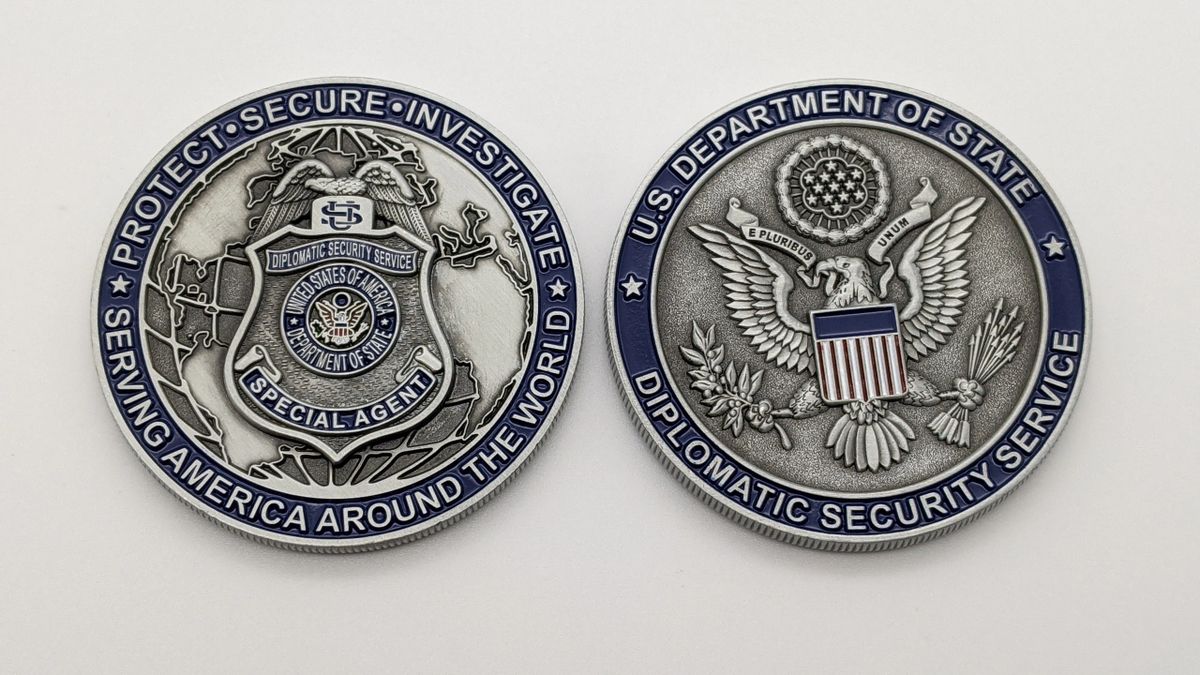 DS Motto Coin In Antique Pewter / New DS Badge