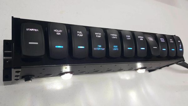 Roll Cage Switch Panel - LED Backlit - Contoured Rocker