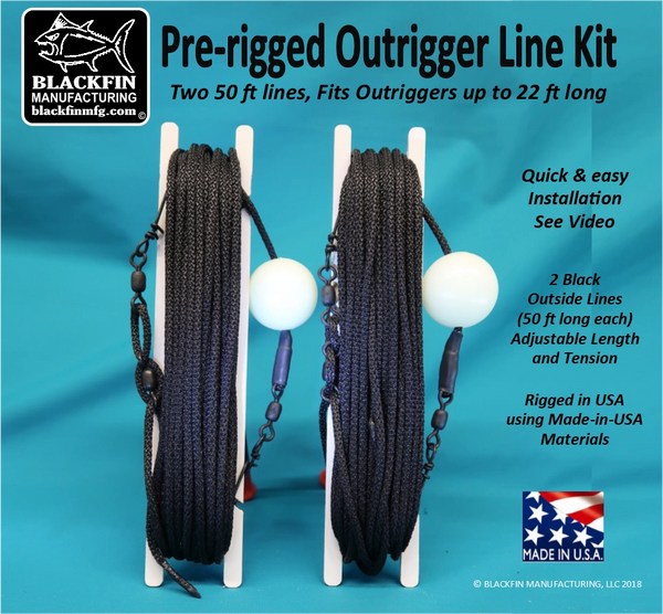 Outrigger Line Kit - Pre-rigged 2 Line Set (Two-50 ft lines)
