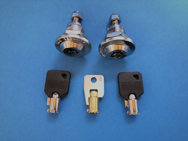 2 Homak or Protex Tubular Safe Locks Keyed Alike W/ 3 Keys.