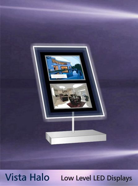 Low Level LED Freestanding Vista Halo Light Panel Display 2 x A3 ...