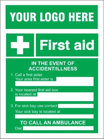 Safety Signage - First Aid Sign - FAD1010 -First Aid, in the event of ...