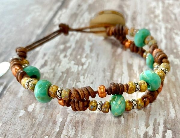 Bumpy Path Bracelets | Pumpkin Glass