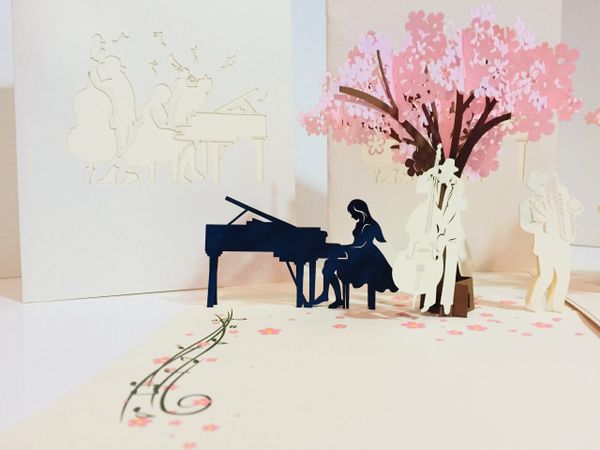 Metallic Symphony Orchestra Music Band under Cherry Blossom Tree