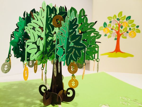 Green Money Tree - Good luck Card