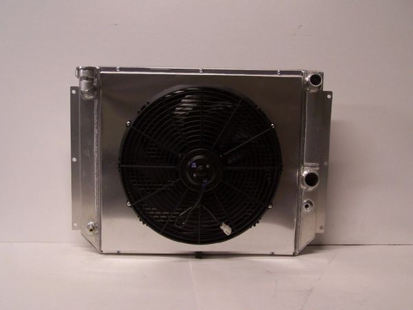 1959-1960 corvette aluminum radiator & fan for ls1 ls2 ls3