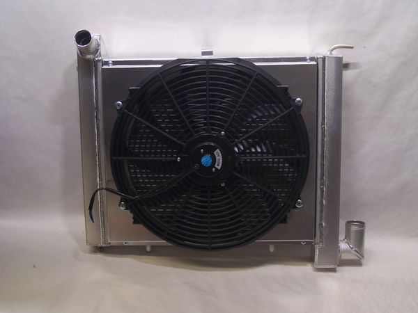 1963-1972 corvette aluminum radiator and 3000cfm fan