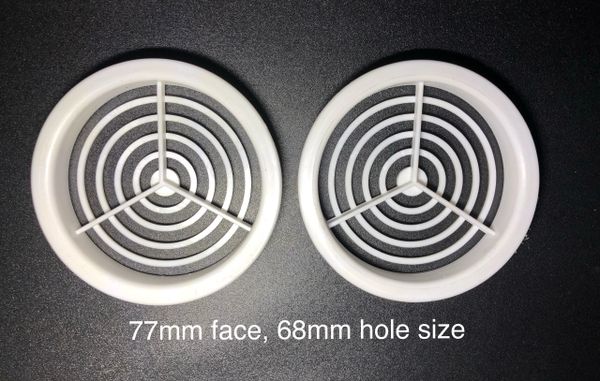 77mm Face vent Covers,1 x Plastic Pair