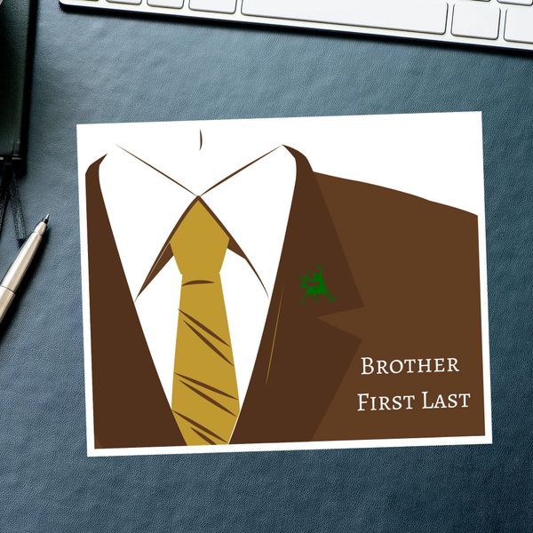 10 Card Set - Brown and Gold, Greek Fraternity Suit Personalized ...