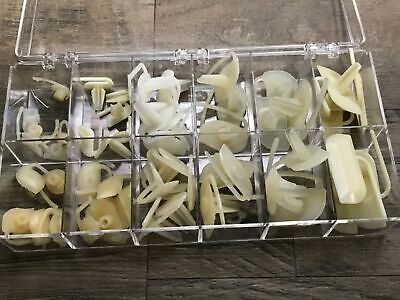 54 pcs nylon push in & screw installed moulding trim clips assortment