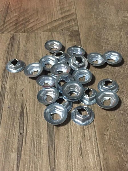 1/4" emblem name plate script thread cutting nuts - 25pcs