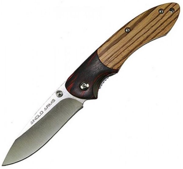 Anglo Arms Lock Knife With Two Tone Patterned Zebra Wood And Pakkawood ...