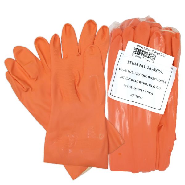12 Pack - Neoprene Latex Gloves - Orange 12 Pack - Neoprene Latex Gloves - Orange