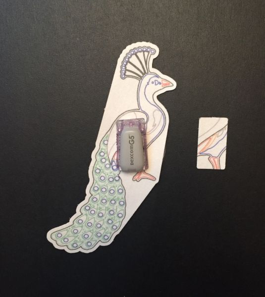 Peacock Design Silly Patch to Secure All Diabetic devices tattoo | Adhesive Silly Patch to ...