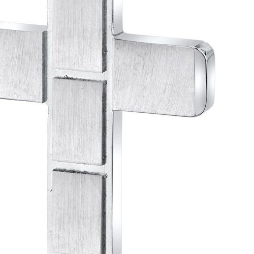 Stainless Steel Brick Pattern Cross | Midwest Family Jewelry