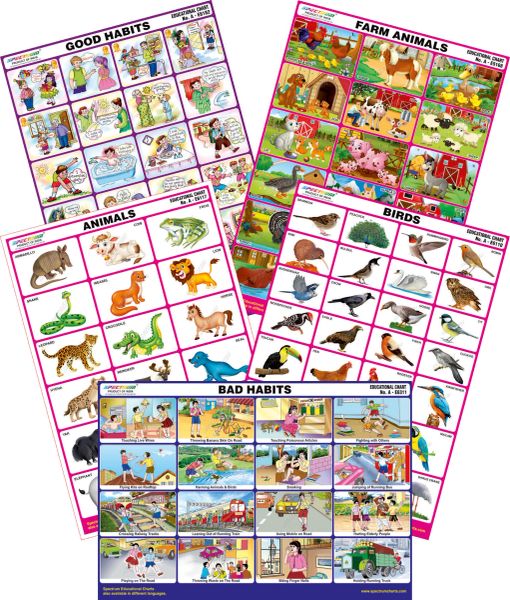 Spectrum Mirror Coat Educational Charts (Set of 5) : Set 94 ( Farm ...