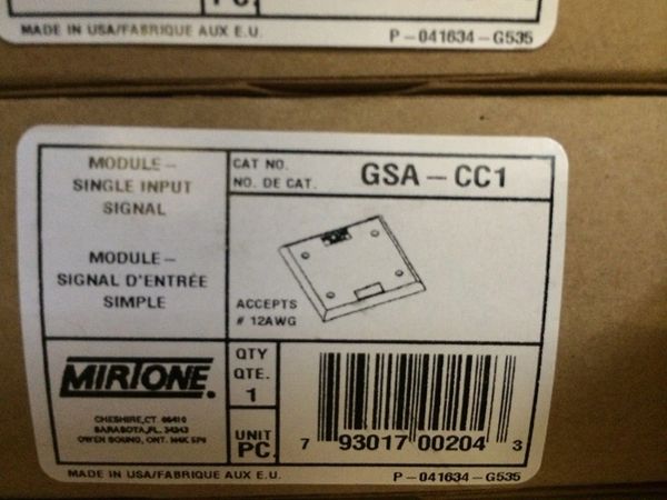 Edwards GSA-CC1 Single Input Signal Module