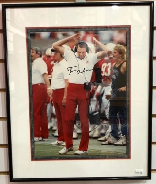 Tom Osborne signed Sideline *RARE* Photo from 1987 season