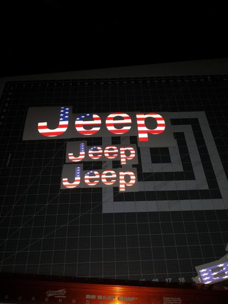 Reflective American Flag Tailgate and Fender Overlay Letters For Jeep ...