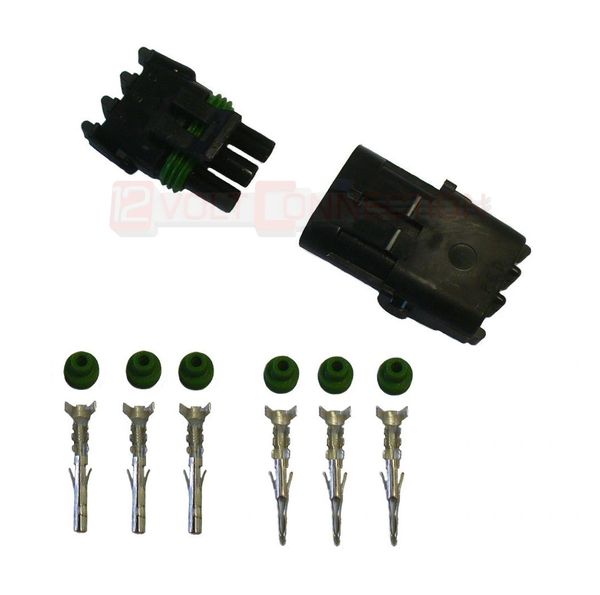 3 Pin Delphi Weather Pack Connector 18-20 AWG