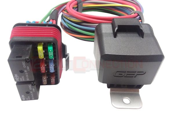 GEP Universal Pre-wired Waterproof 6 ATM Mini Fuse 2 Relay Panel 80 AMP 12V