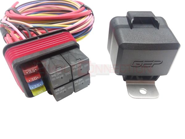 GEP Universal Pre-wired Waterproof 4 ATM Mini Fuse 4 Relay Panel 80 AMP 12V