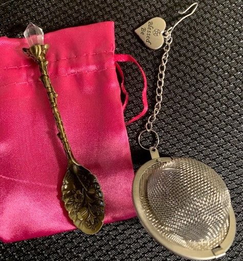 TEASPOON WAND (BRONZE) WITH BLESSED BE TEA BALL