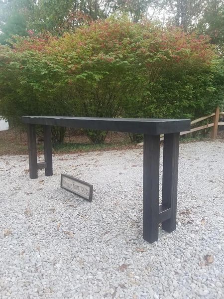 Rustic Chunky Leg Bar Table