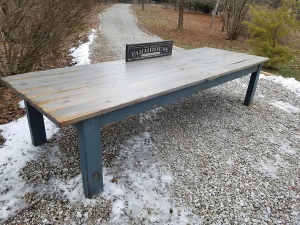 Rustic Farmhouse Table W/ 6" Thick Legs Custom Sizes Colors