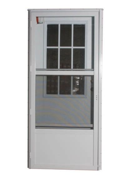 Combination Exterior Door 9 Lite Window With White Self Storing Storm
