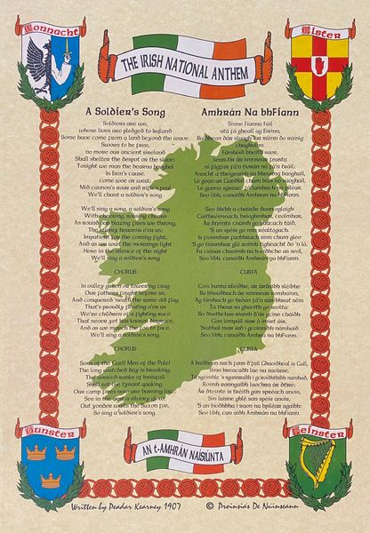 The Irish National Anthem (in English and Irish)